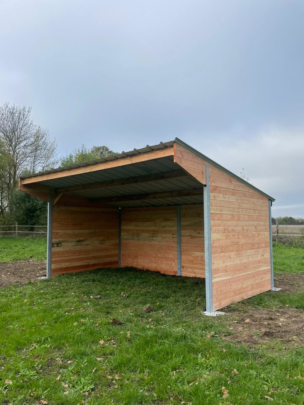 Abri de prairie 3 x 6 m poteaux métal ou bois - LCI Cheval